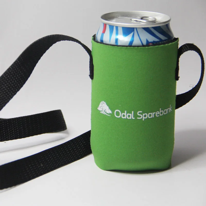 Green Custom logo Neoprene Insulated Stubby Beer Can Cooler Holder with ...