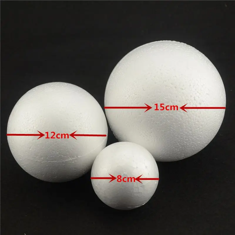 New 10pcs/lot 80mm Modelling Polystyrene Styrofoam Foam Ball White Craft Balls For Diy Christmas ...