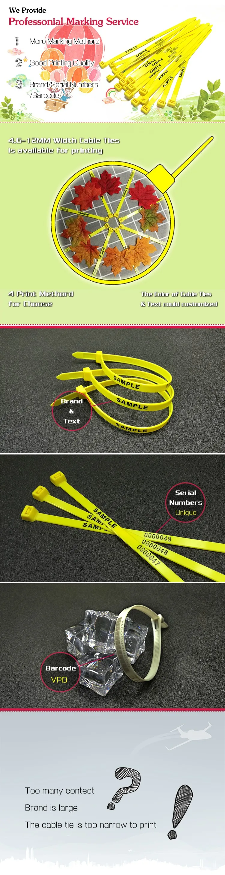 Custom Printed Cable Ties for Bundling and Identification