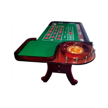 Deluxe Real Wooden Gambling Casino Poker Tables With Roulette Wheel ...