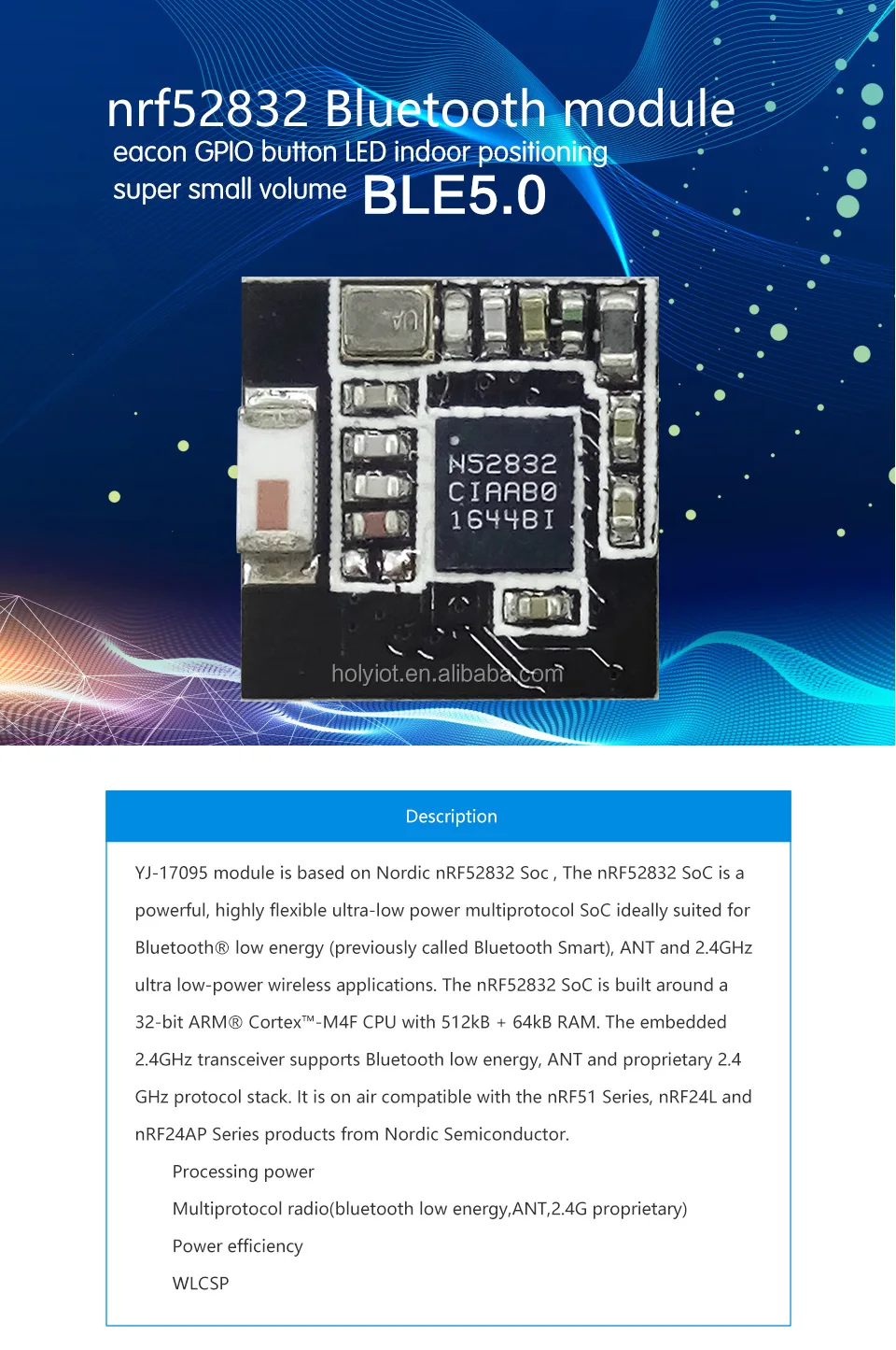 Tiny Ble Module Small Size Module Nordic Nrf52832 Module Bt Low Energy ...