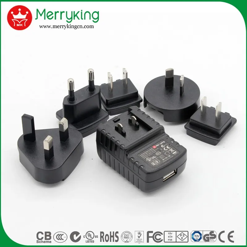 5v 1a Usb Power Adapter Interchangeable Plug Ac Dc Adapter - Buy 5v 1a ...