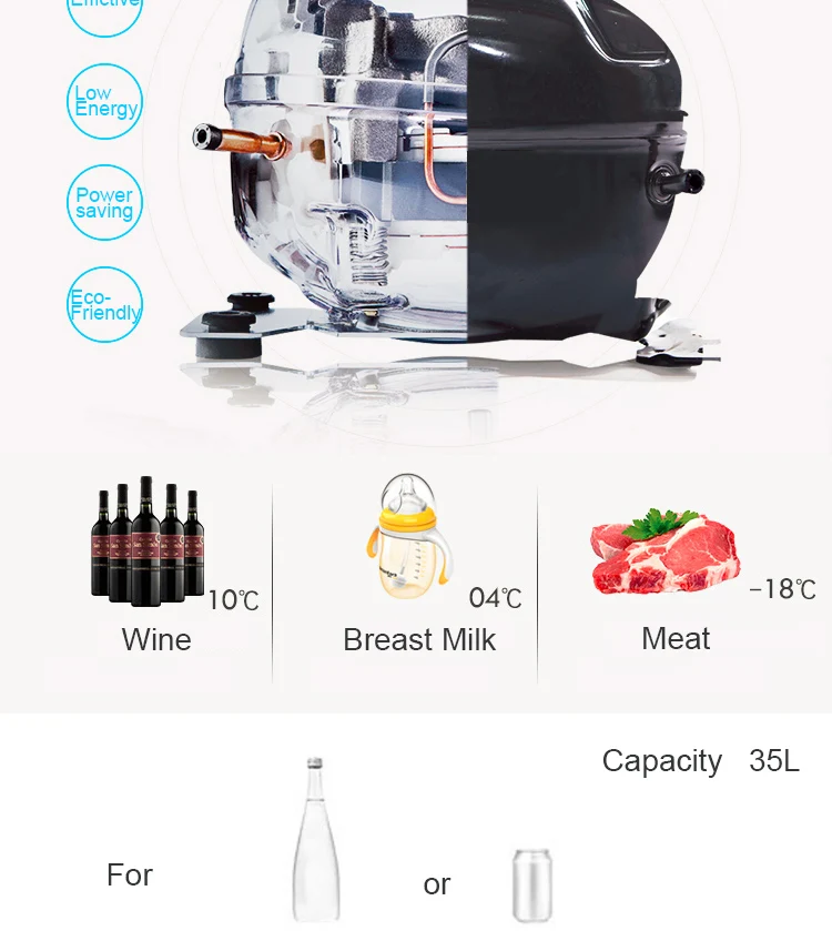 35L Refrigerator -20 Degrees Celsius Mini Compressor Fridge