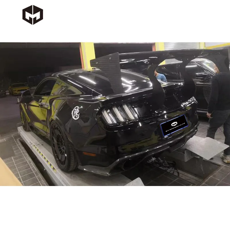 Carbon Fiber Rear Spoiler for Mustang - High Polished Style