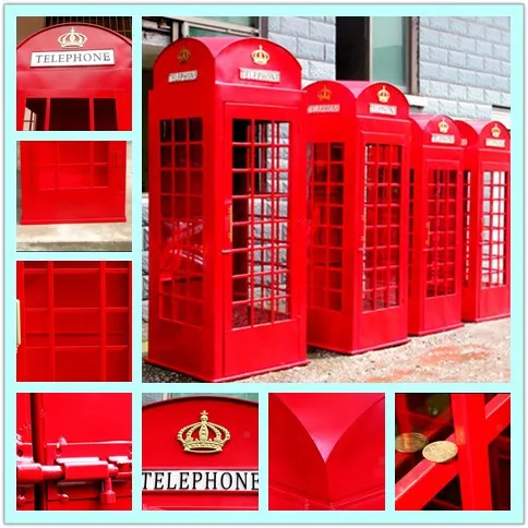 Durable Cast Iron Telephone Booths - Classic Red Call Boxes