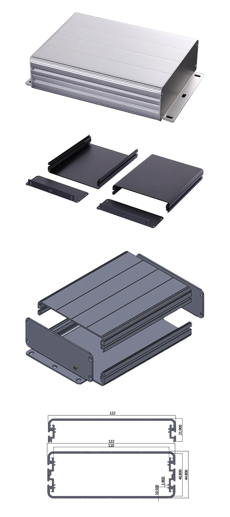 Pb019 122*45-l Original New Electrical Enclosure Box Aluminum Case ...