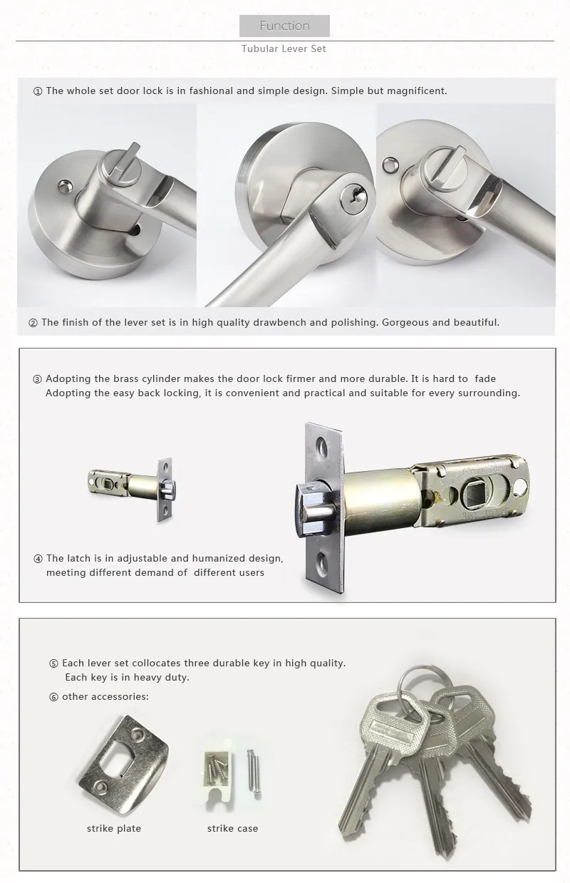 T Bar Tubular Lever Handle Lock - Buy Modern Door Lever Handle,Lever ...