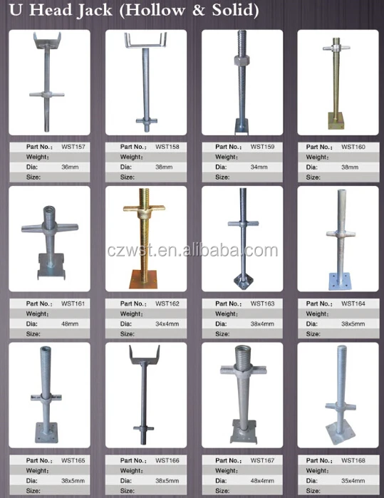 Scaffolding Telescopic U-Head Jacks - Durable & Versatile