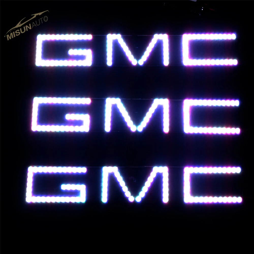 Car Accessories Multi Colors Lighted Rgb Led Car Emblem For Gmc Car ...