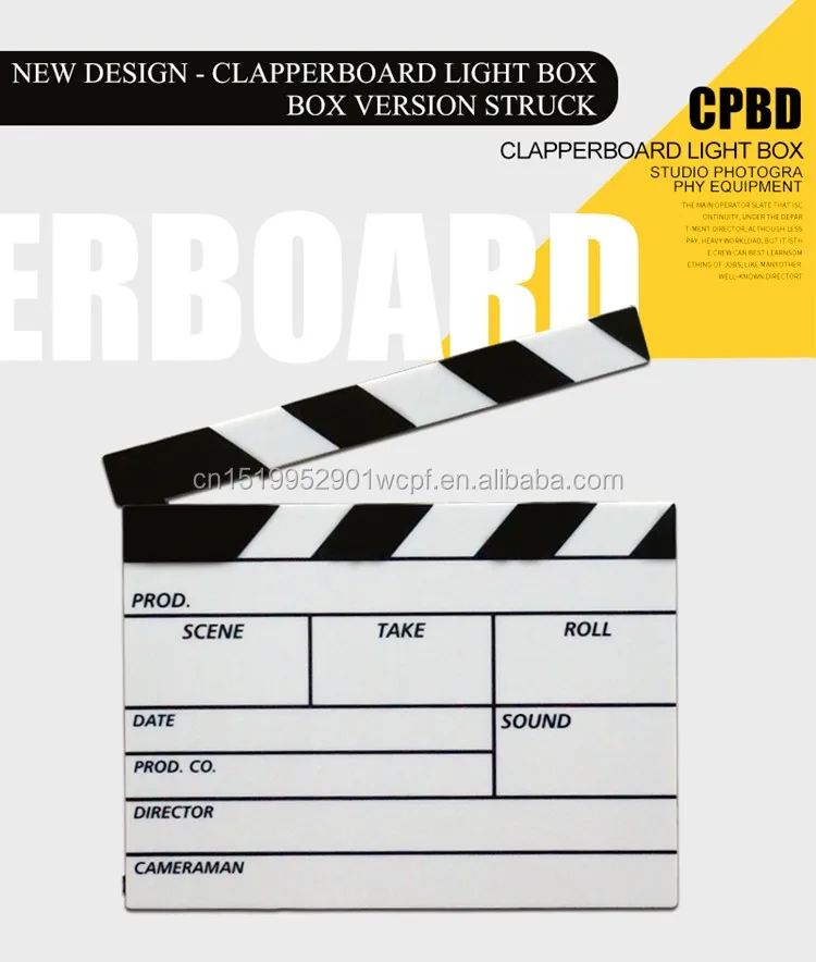 New Designed Led Clapper Board,Film Movie Clapper Board Light Box - Buy ...