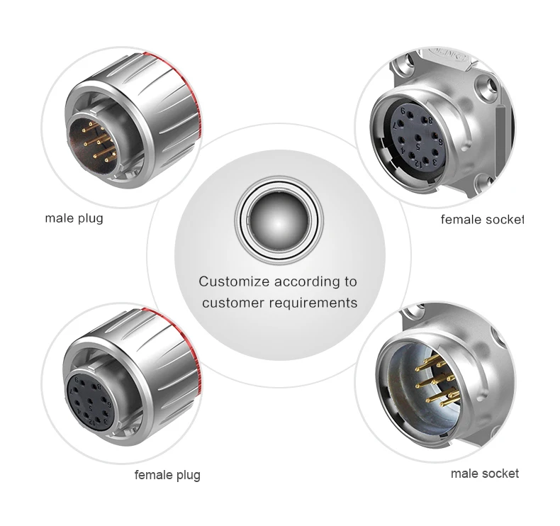 CNLINKO led cable 9 pin connector IP67 Waterproof electrical socket ...
