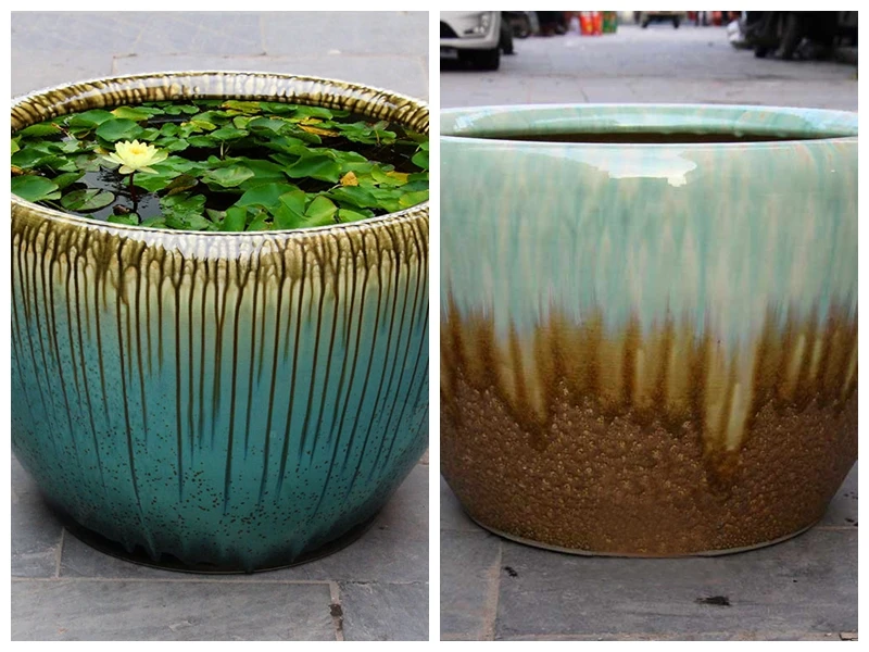 Flowing Glaze Ceramic Decorative Hotel Pots,Garden Pot,Plant Pot - Buy ...