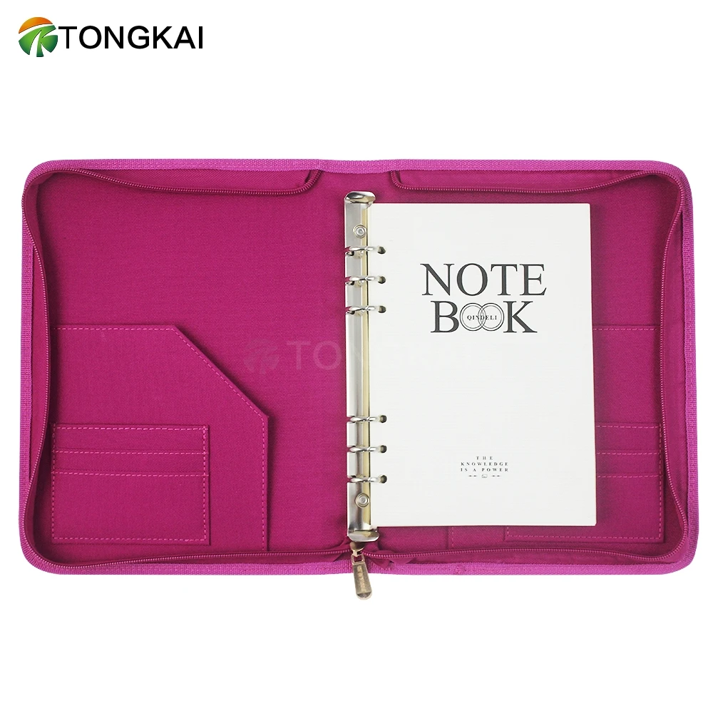 Fancy Cotton Nylon Zipper Portfolios A4 A5 B5 Agenda Folder Organizer ...