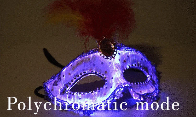 Halloween Glow In The Dark Makeup Party Mask Masquerade Luminous Fiber ...