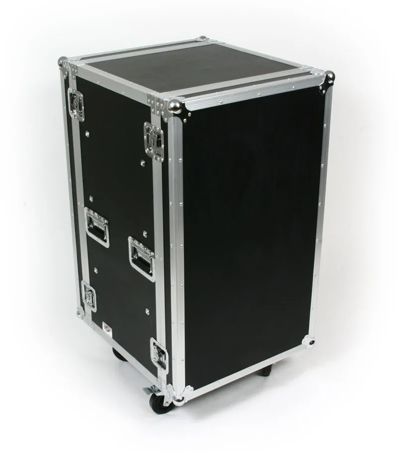 20u Power Amp Rack Case,Shockmount W/casters & Side Table Flight Case ...