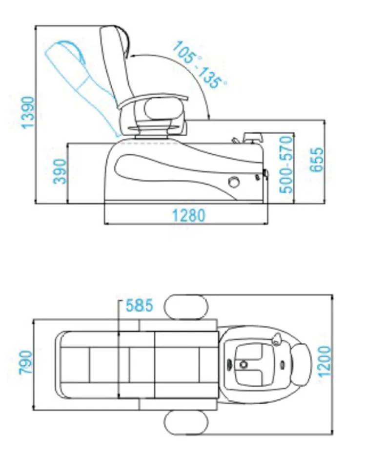 Spa Furniture Super Pu Leather Pedicure Chair Electric Massage Chair ...