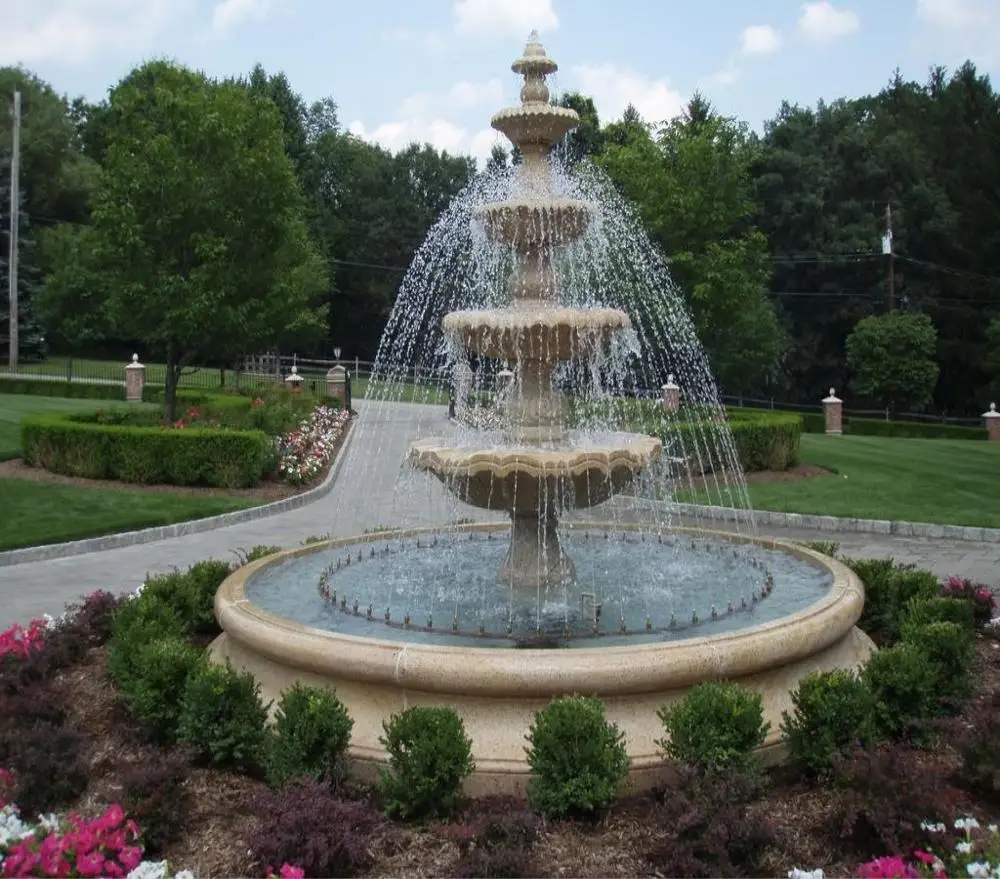Round Outdoor Water Fountains With Waterfall - Buy High Quality Large ...
