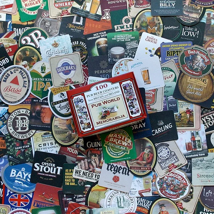 Promotional Advertising Beer Cup Mat, Round Pulp Board Absorbent ...