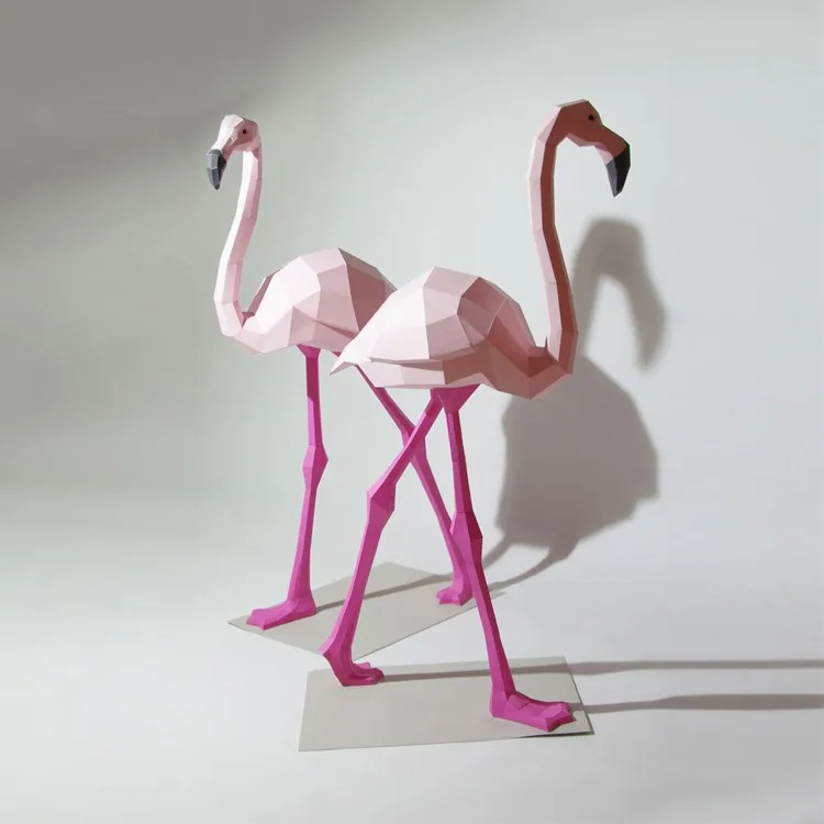 Nordic Abstract Geometric Resin Flamingo Statue Decoration - Buy ...