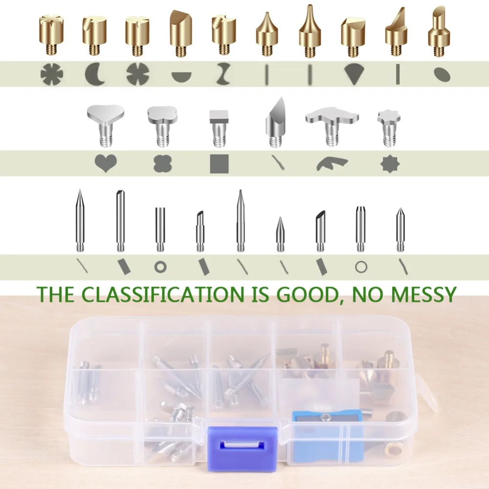 Wood Burning Art Kit Carving Pyrography Pen Kit 60w Adjustable ...