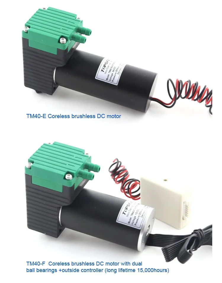 TM40-E 12v 24v Electric Motor Mini Air DC Brushless Vacuum Pump