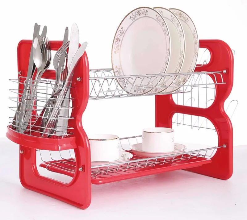 Wholesale Supply More Colors Double Layer Acrylic Plastic Dish Rack For ...