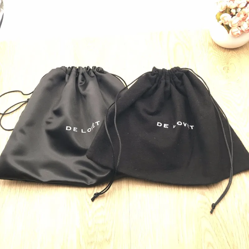 Customized Black Satin Cotton Flannel Dust Bag - Buy Black Dust Bag ...