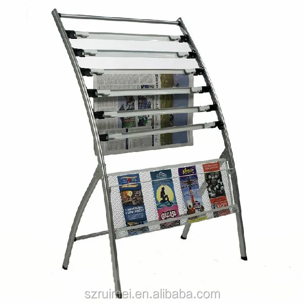 Customized Floor Standing Library Newspaper/magazine Display Rack - Buy ...