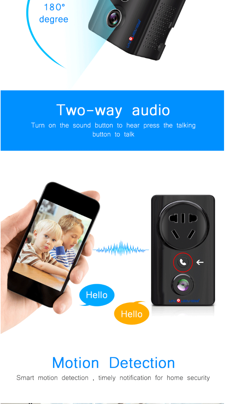 Wireless Wifi Socket Camera Cctv Security Cam Phone App Monitor With Ir ...