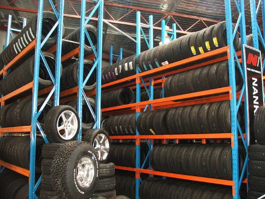 Heavy duty tire pallet rack system material handling warehouse storage ...