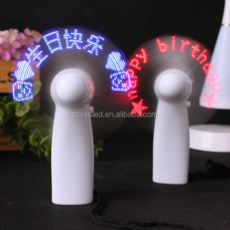 Mini Blower Fan Colorful Custom Printed Light Up Mini Led Fan With ...
