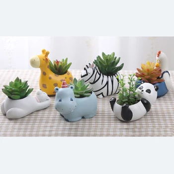 Roogo Home Resin Outdoor Mini Garden Desktop Succulent Green Plant ...