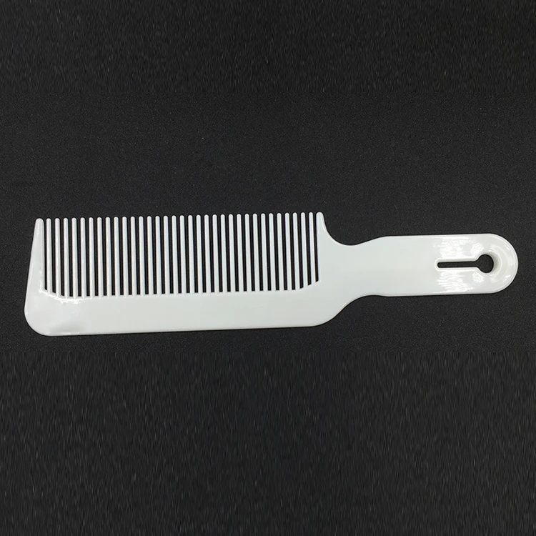 22cm White Plastic Professional FLAT TOP Barber Comb