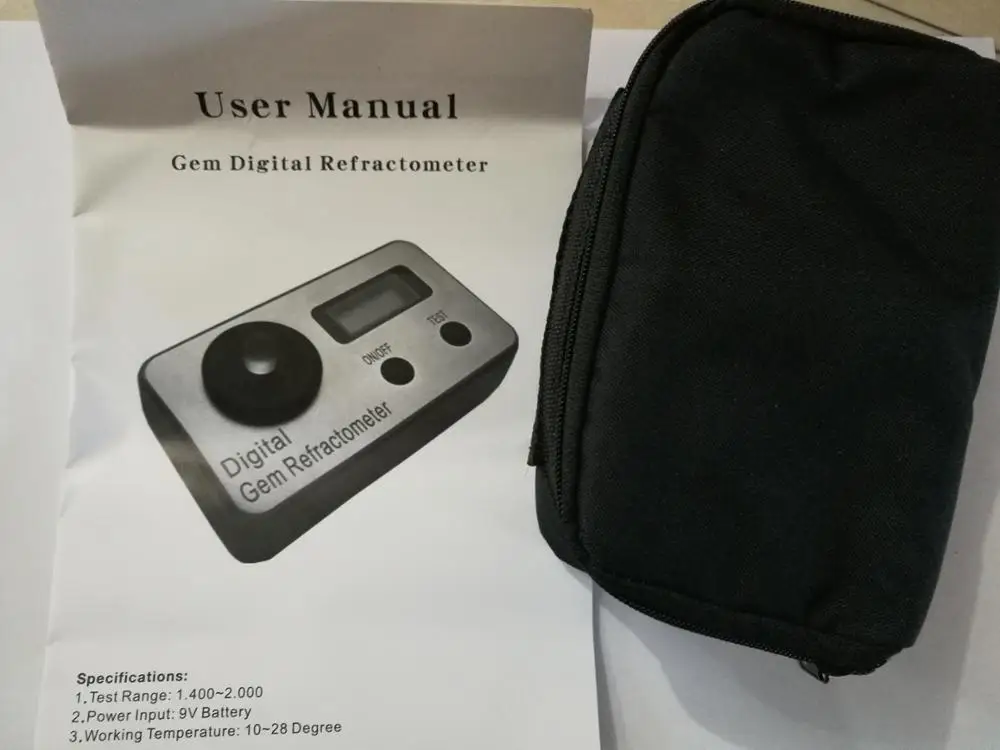 Digital Gem Gemological Refractometer with Calibration Block