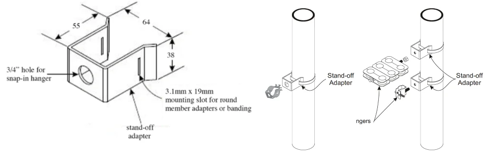 304 Stainless Steel 3/8" Threaded Stand-off Adapter For Telecom - Oem