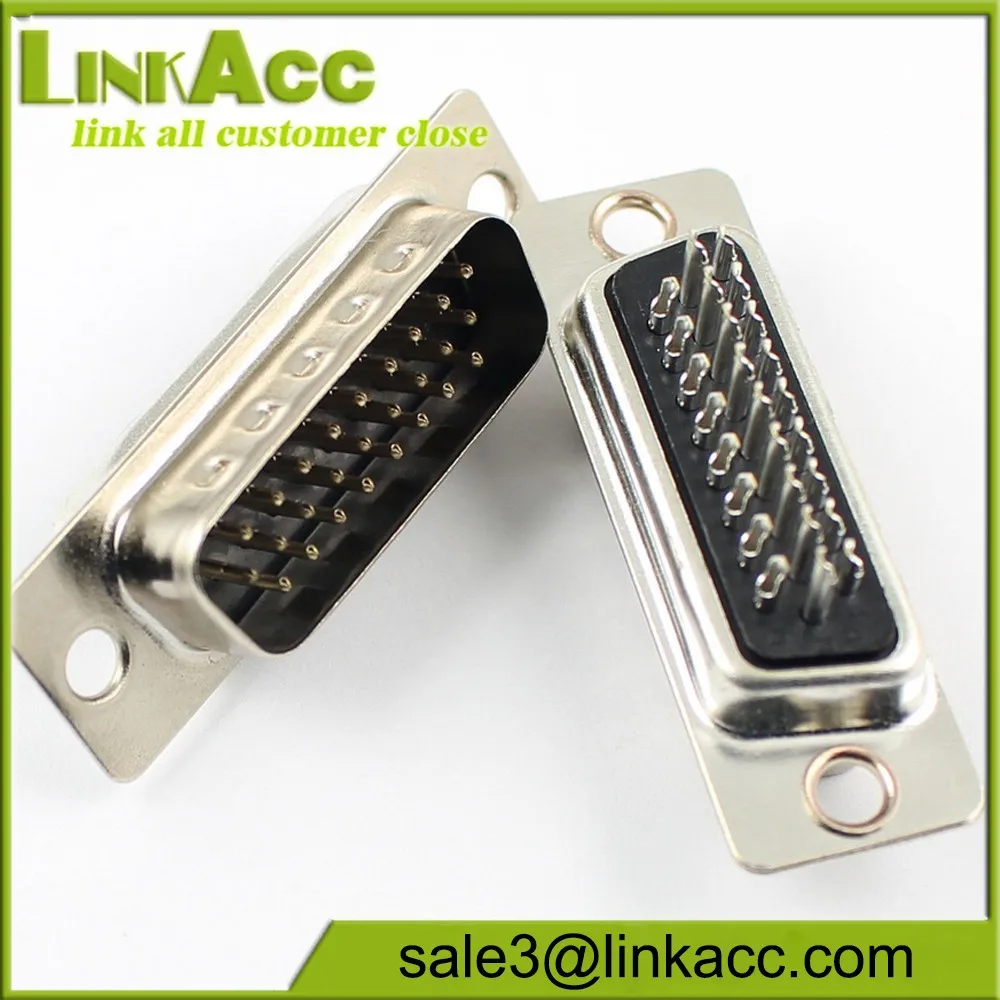 3 Rows Db26m D-sub 26 Pin Male Solder Type Straight Adapter Connector ...