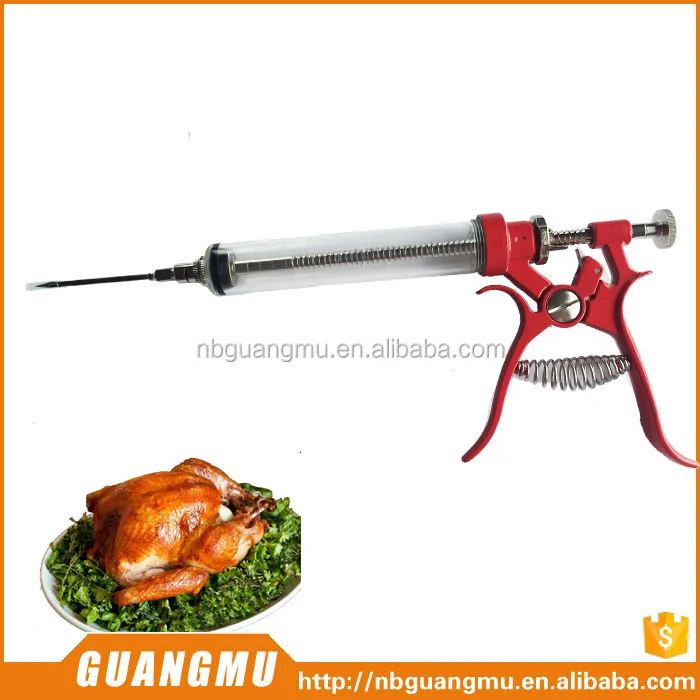 Meat Injector Syringe Stainless Steel Outdoor Meat Kit Marinade Flavor ...