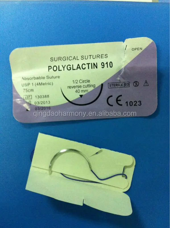 Synthetic Absorbable Braided Multifilament Polyglactin 910 Suture(pgla) L01100 - Buy Synthetic ...