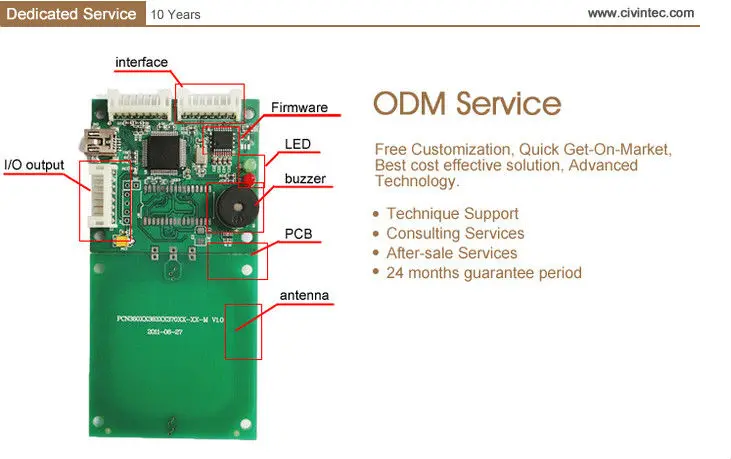 Uart Wg Id Card Reader Module 125khz 13.56mhz Rfid Writer Reader Pcb ...