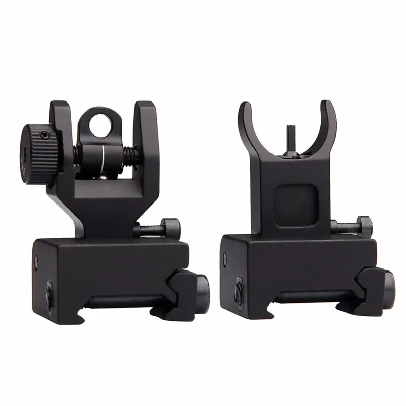 Popular Tactical Metal Back Up Iron Sights Front And Rear Folding Ar 15 ...