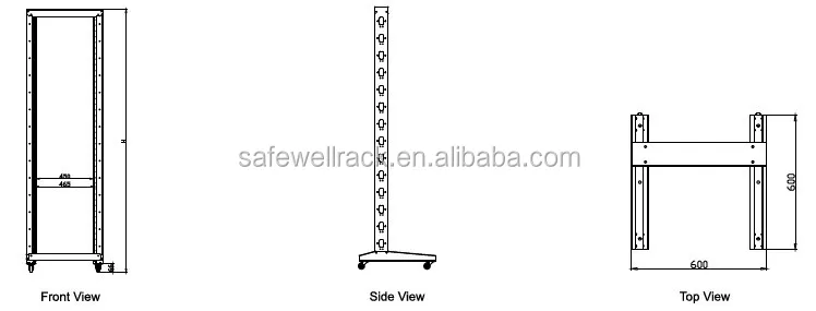 Safewell 19 Inch Open Rack 22U - Versatile & Durable