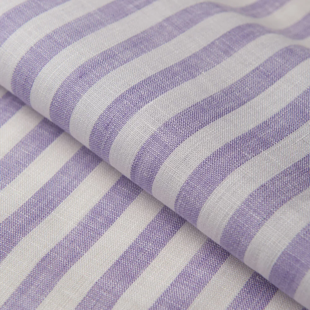 Luthai Textile Nos 100% Linen Man Shirt Fabric With Plain Stripe White ...