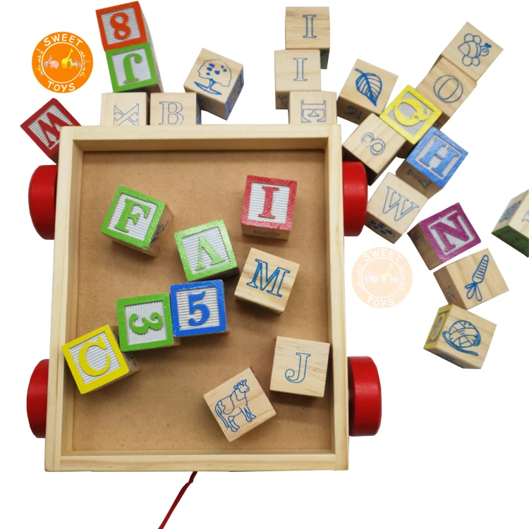 Wholesale Classic Wooden ABC Block Cart - Educational Toy