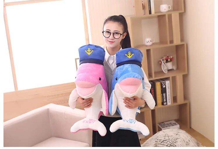 Captain Cap Stuffed Dolphin Plush Toy Ocean Animal Dolls - Buy Plush ...