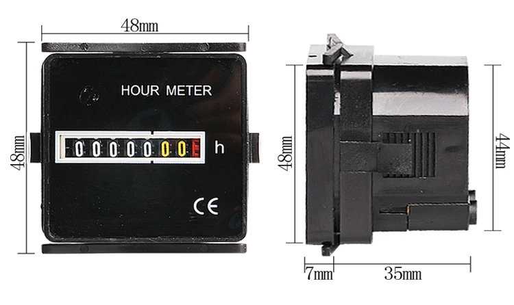 HM-2 Black Quartz Electronic Sealed AC220V 60HZ Square Hour Meter for Industrial Generator Panel ...