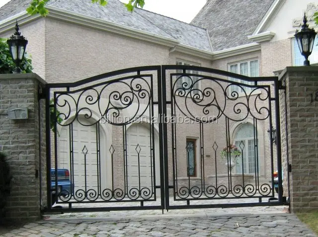 Luxury Custom Wrought Iron Gates Made In China - Buy Luxury Wrought ...