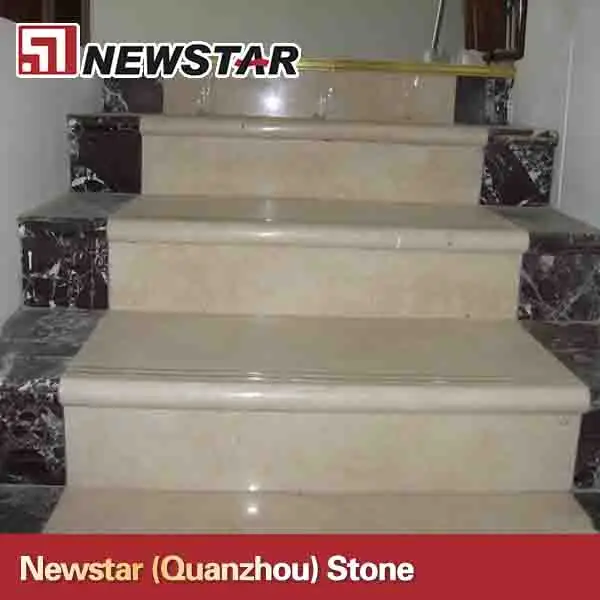 Newstar High Polish White Marble Staircase - Durable & Stylish