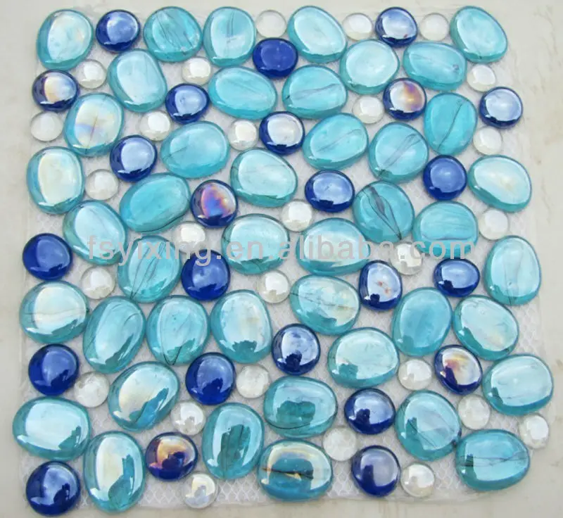PG05 Various size multi color decorative glass pebbles garden paving ...