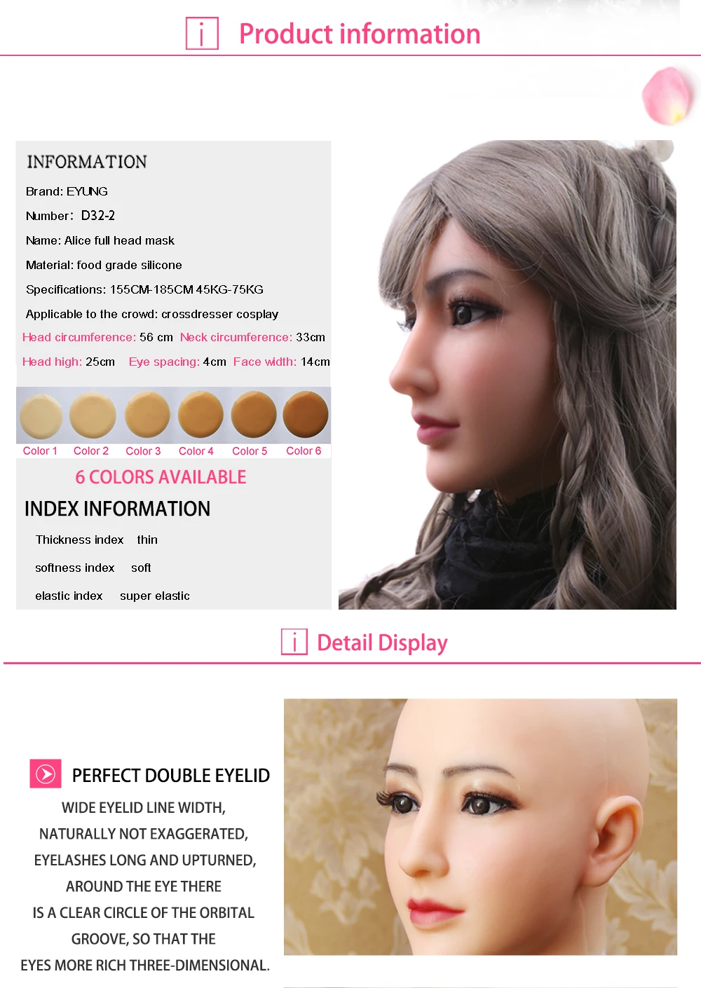 Alice Silicone Realistic Women Skin Mask for Crossdressing Cosplay ...