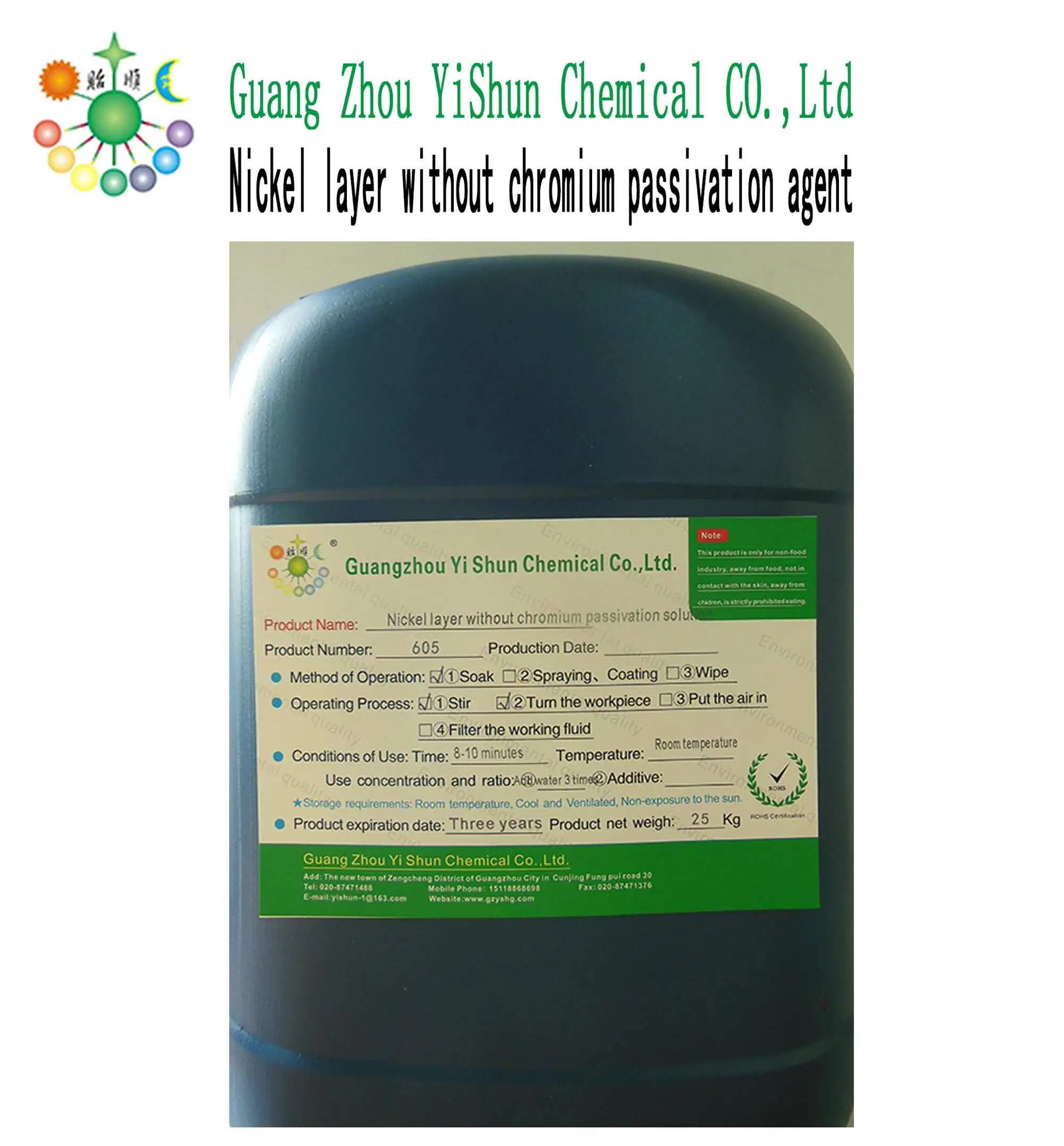 Nickel Layer Chromium-free Passivation Agent With Gifted Chemical ...